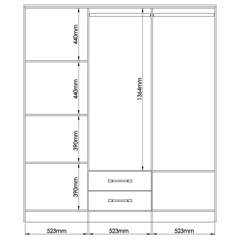 Closet Pequim Dark 6p 2c - Vekkahome