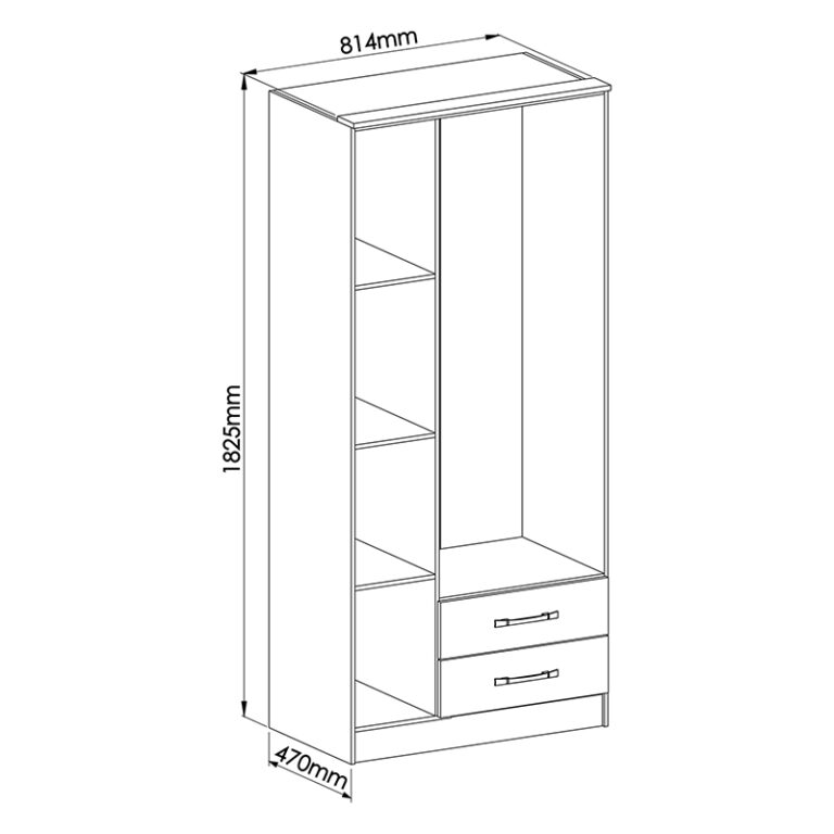 Closet Pequim Bicolor 3P 2C - Vekkahome