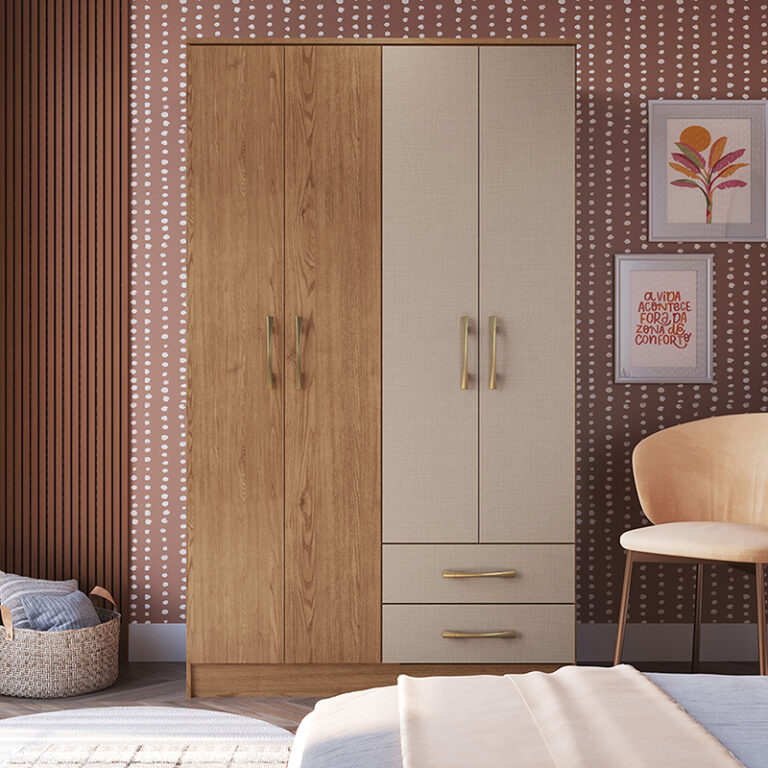 Closet Pequim Bicolor 4P 2C - Vekkahome