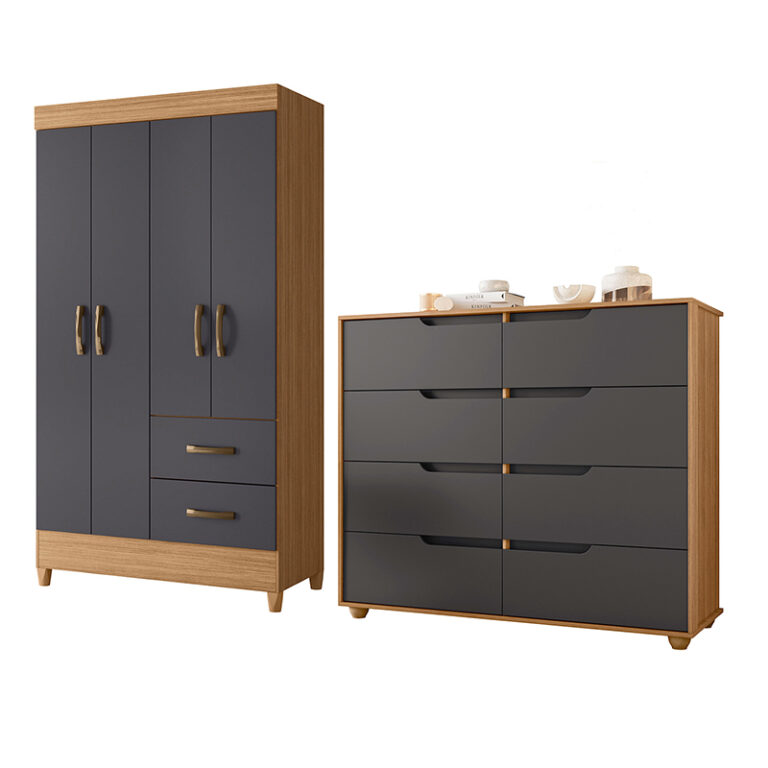 Set Closet 4P 2C + Cómoda 8C - Vekkahome