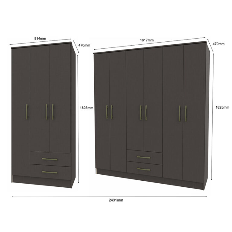 Set Closet 3P 2C + Closet 6P 2C Negro – Vekkahome