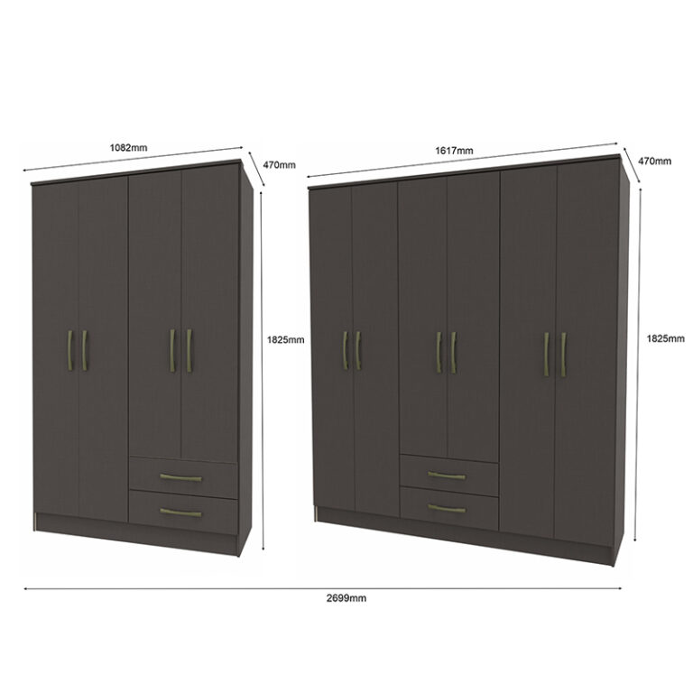 Set Closets 4P 2C+ Closet 6P 2C Negro - Vekkahome